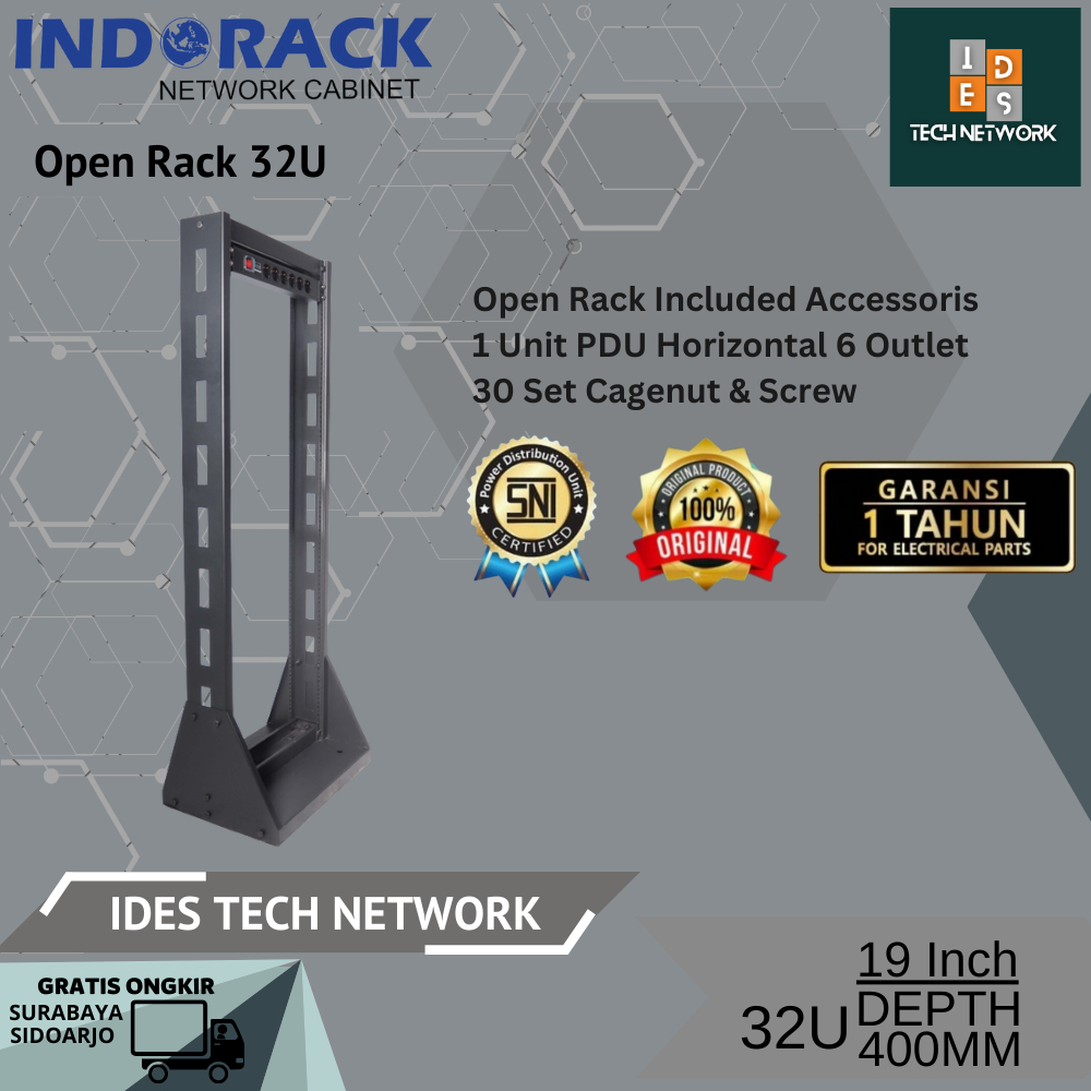 Jual Rack Server Indorack Open Rack 32U OR32 | Shopee Indonesia