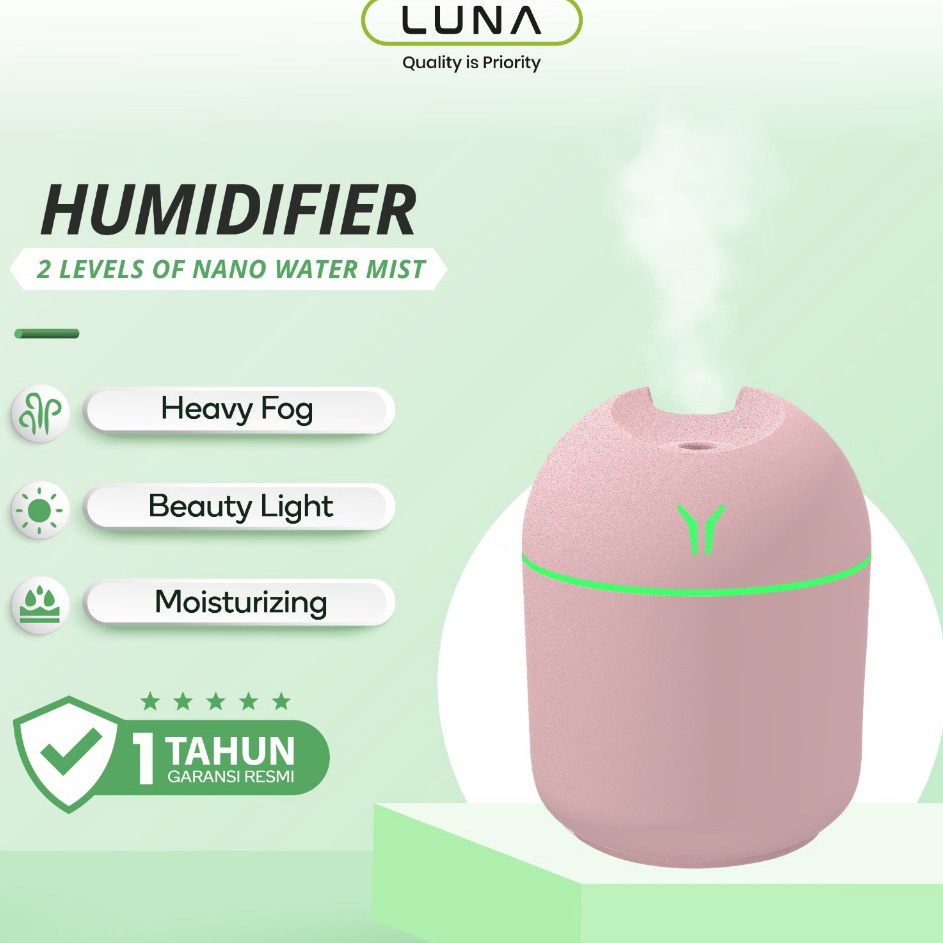 Jual QC Luna Car Humidifier Diffuser Mobil Portable Aromatherapy Cute ...