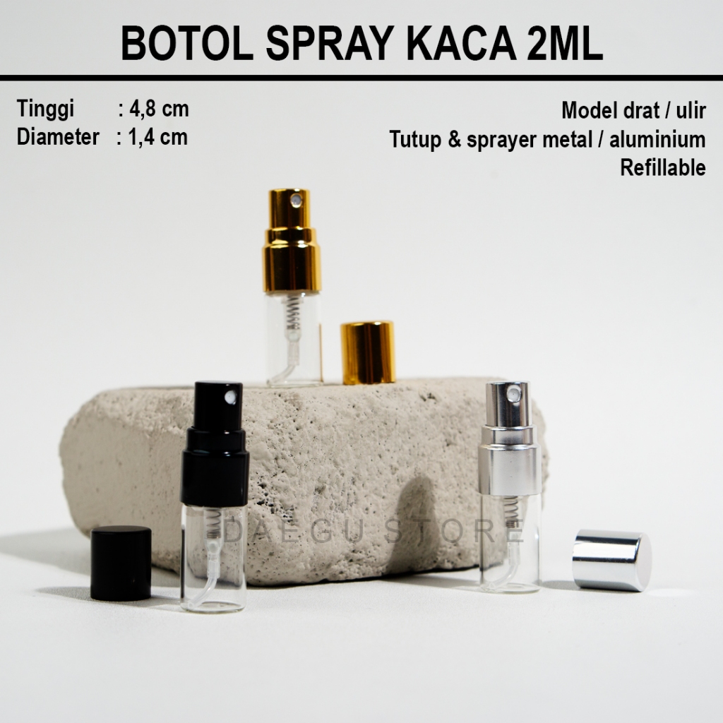 Jual Botol 2ml Spray Kaca - Spray & Tutup Besi / Metal / Aluminium ...
