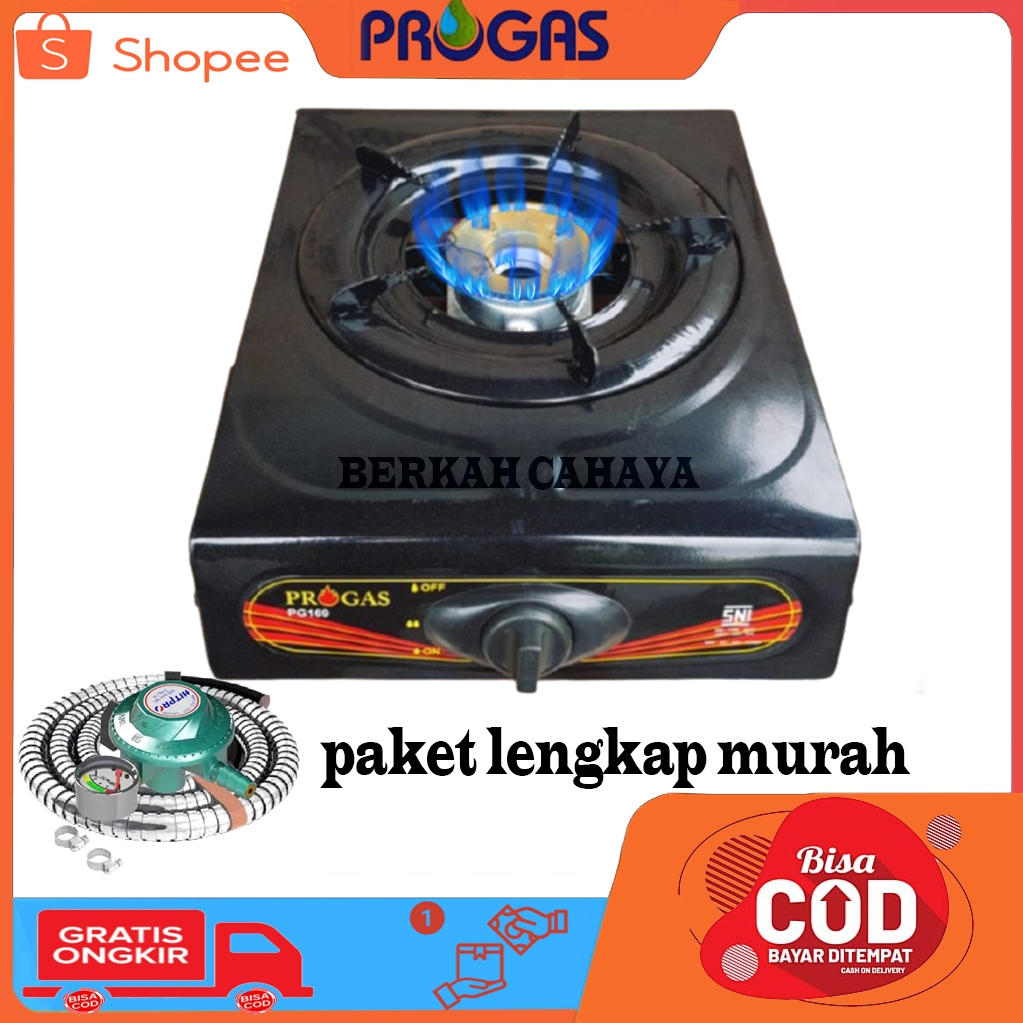 Jual Kompor Gas 1 Tungku PROGAS + Selang Gas Paket Ber SNI | Shopee ...