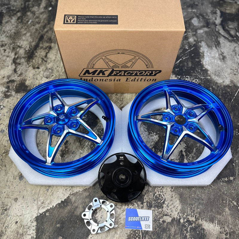 Jual Velg MK Factory Star Blue Ring 12 For Vespa Sprint Primavera S LX ...