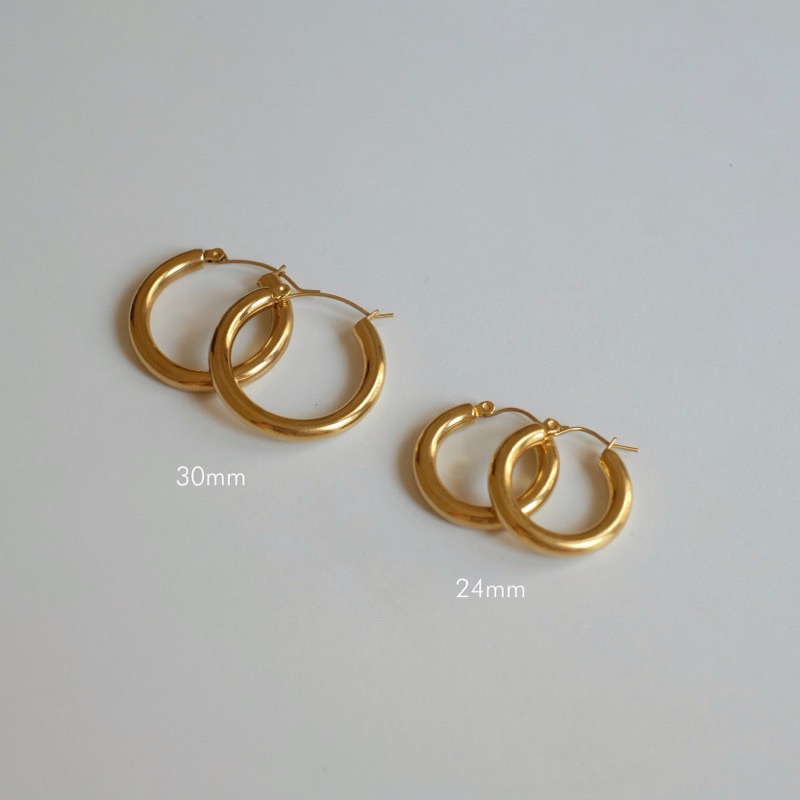 Jual Ark.co - HILA earrings titanium steel (basic; tube) | anting hoops ...