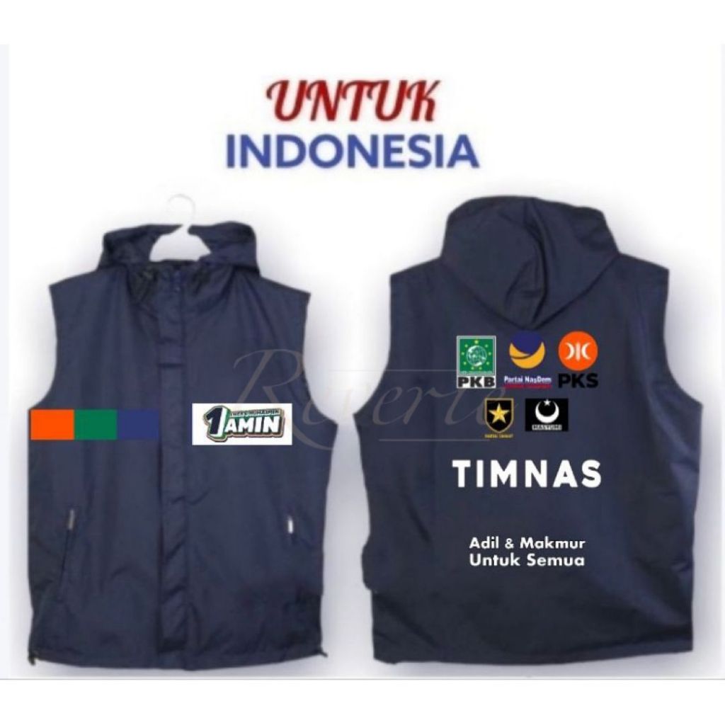 Jual ROMPI VEST KEMENANGAN TIMNAS AMIN NO1 TIM SUKSES OUTER SERAGAM ...