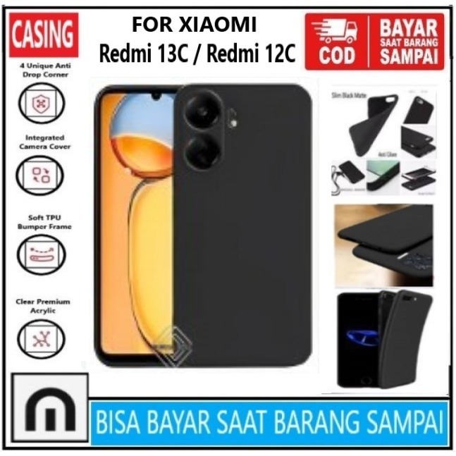 Jual Case Slim Black Matte Xiaomi Redmi 13C Redmi 12C 13 4G Casing ...