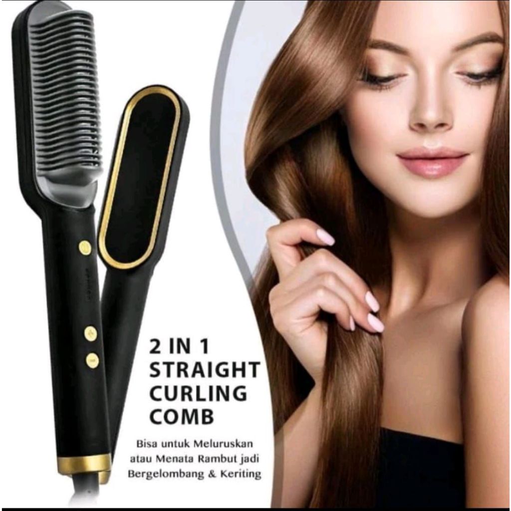 Jual BELLA = SISIR CATOK CATOKAN 2IN1 PELURUS CURLER RAMBUT LED HIJAU ...