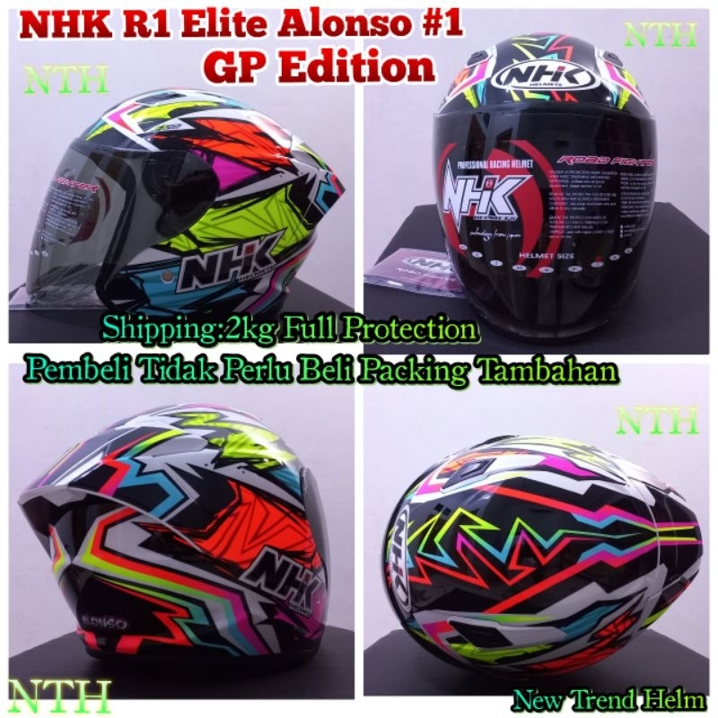 Jual Helm NHK R1 Elite Alonso Seri 1 GP Edition Original | Shopee Indonesia