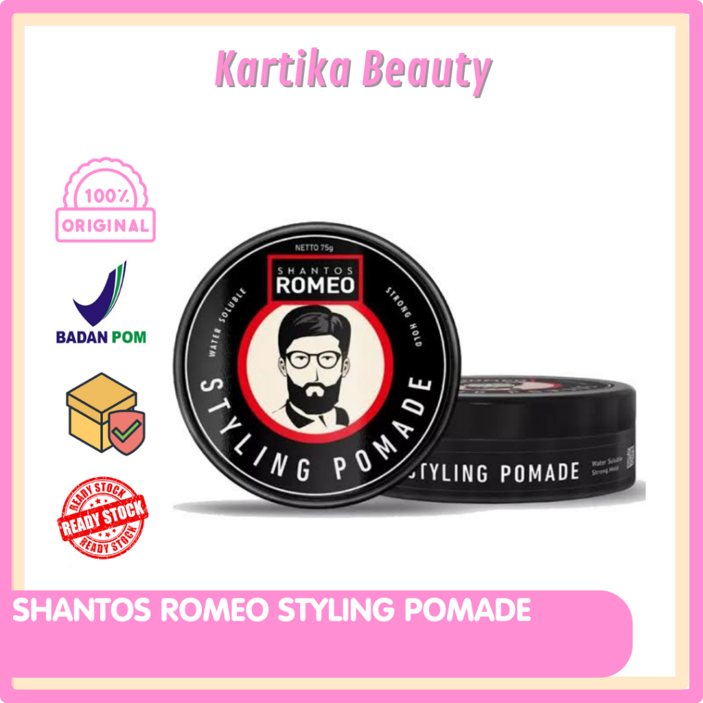 Jual POMADE PRIA SHANTOS ROMEO 75 GR WATER SOLUBLE STRONG HOLD MINYAK ...