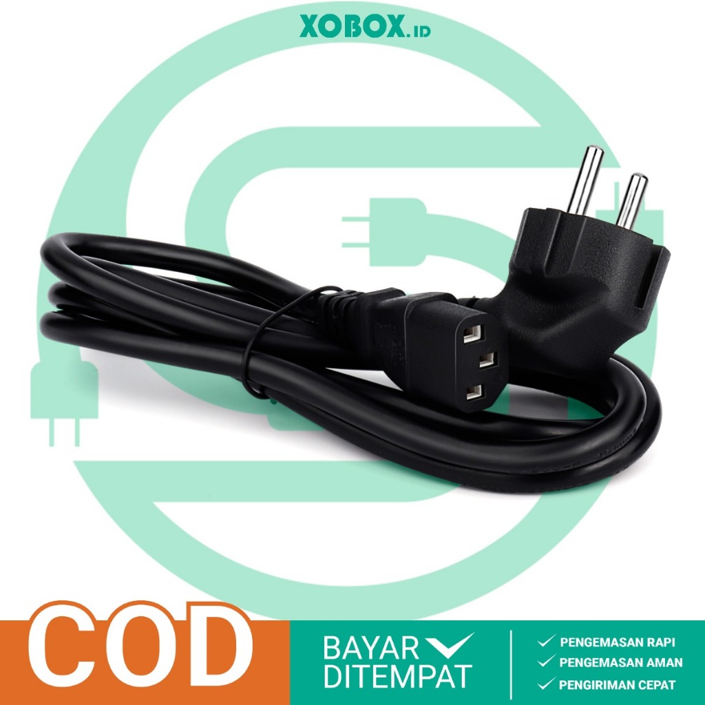 Jual Kabel Power CPU 2 Kaki 1 Meter Cable Power Supply Monitor Komputer ...