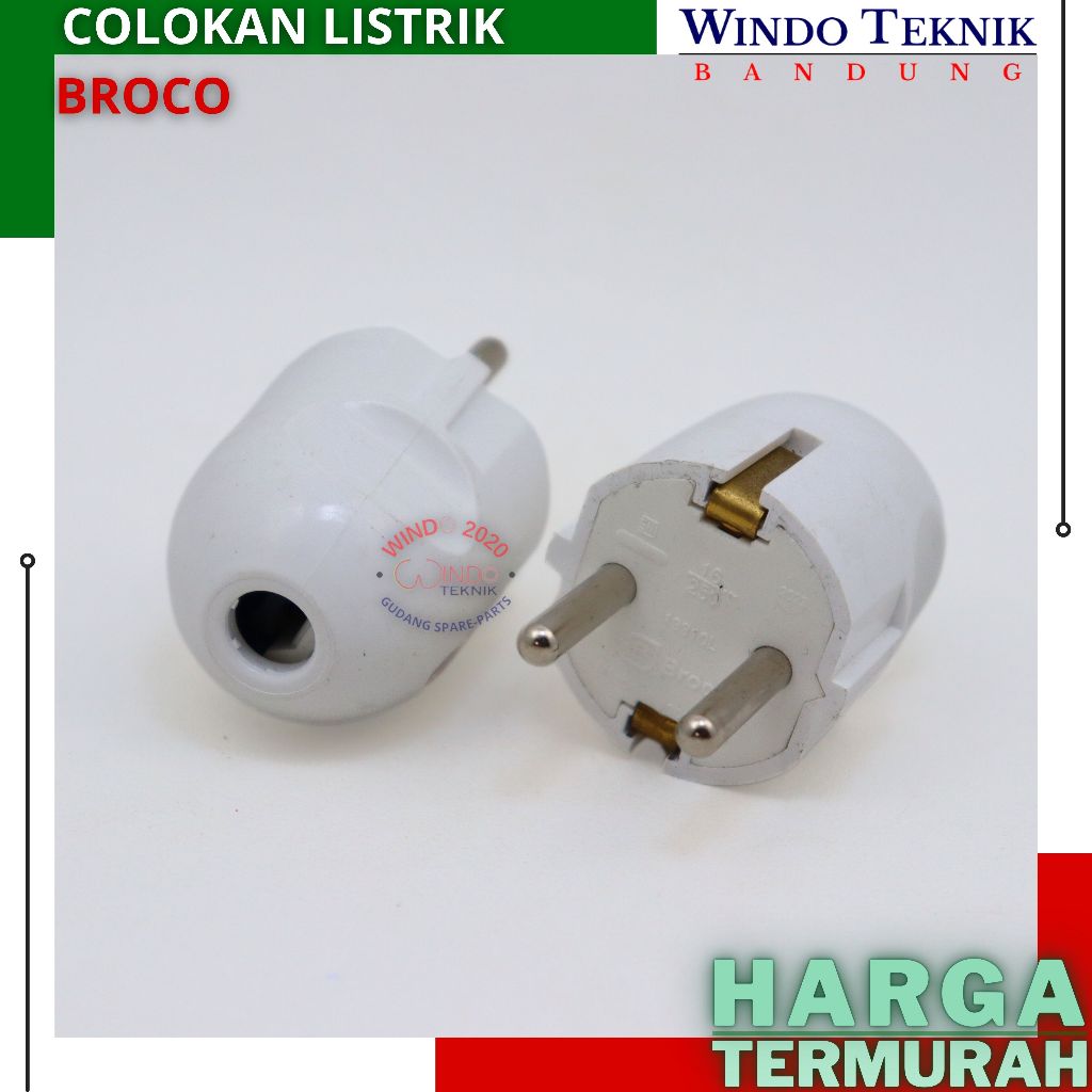 Jual COLOKAN LISTRIK BROCO STEKER PUTIH 13310L | BULAT ORIGINAL ...