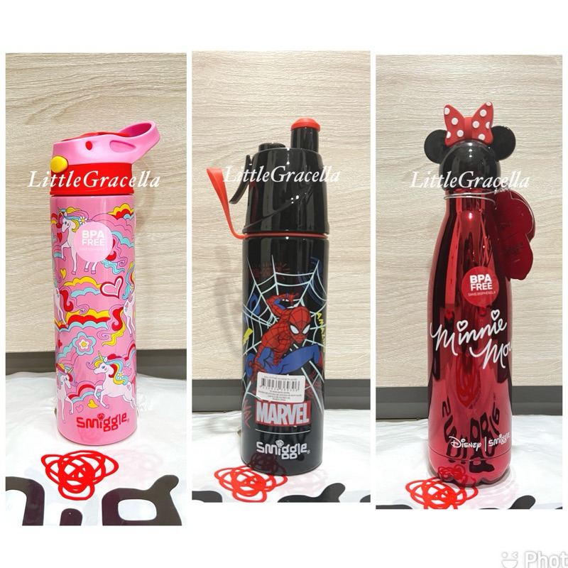 Jual Smiggle thermos bottle spiderman/minnie mouse botol thermos ...
