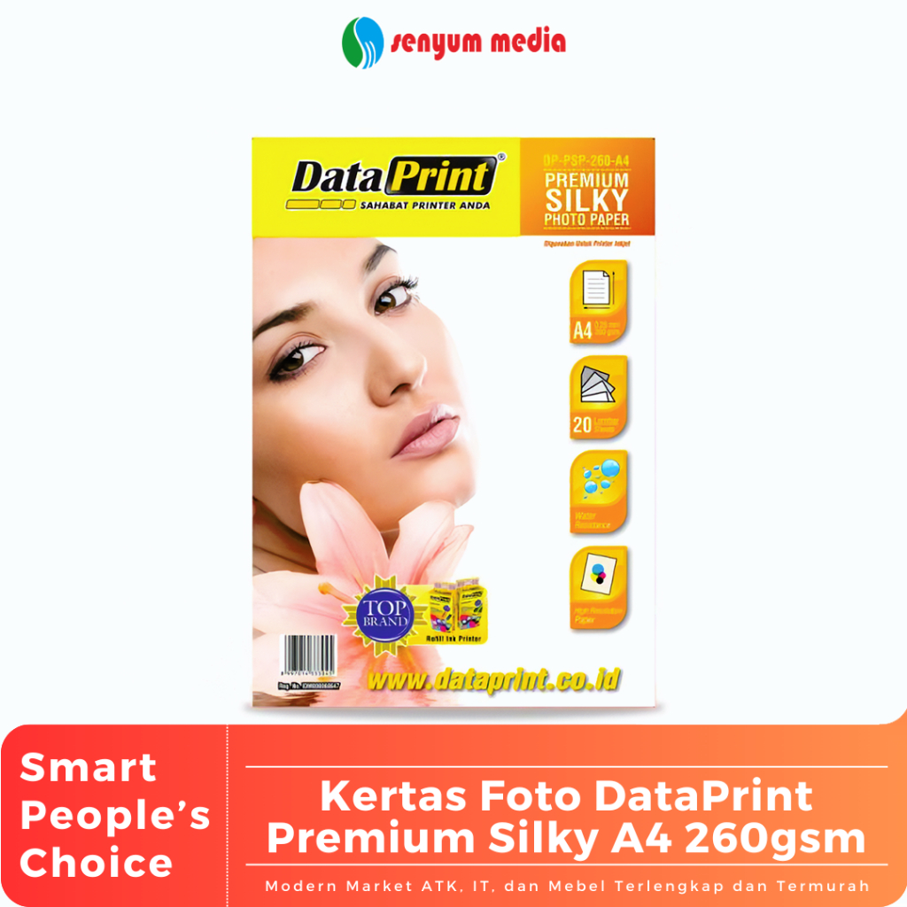 Jual Kertas Foto DataPrint Premium Silky A4 260gsm (1 Pak Isi 20 Lembar) (S:PAK) | Shopee Indonesia