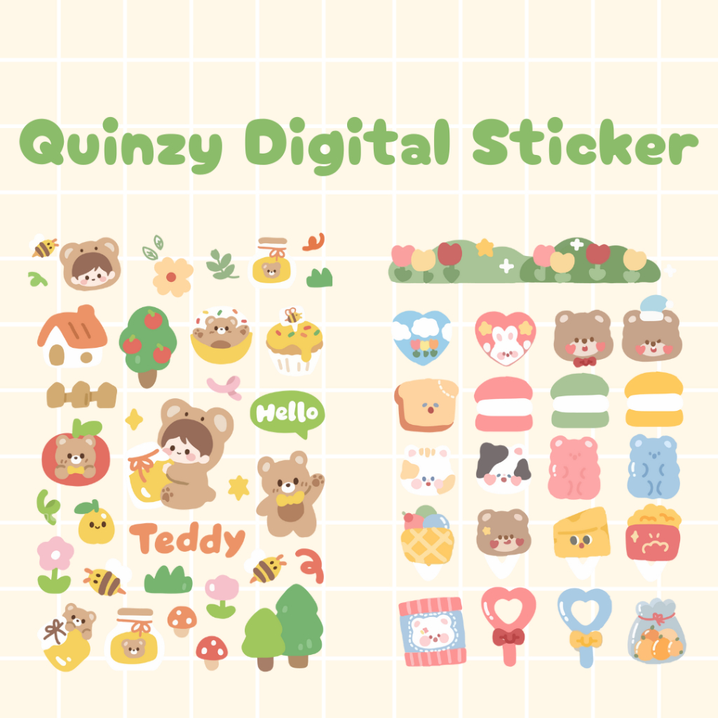 Jual Sticker Digital Precropped and Individual Cute --- Quinzy Digital ...