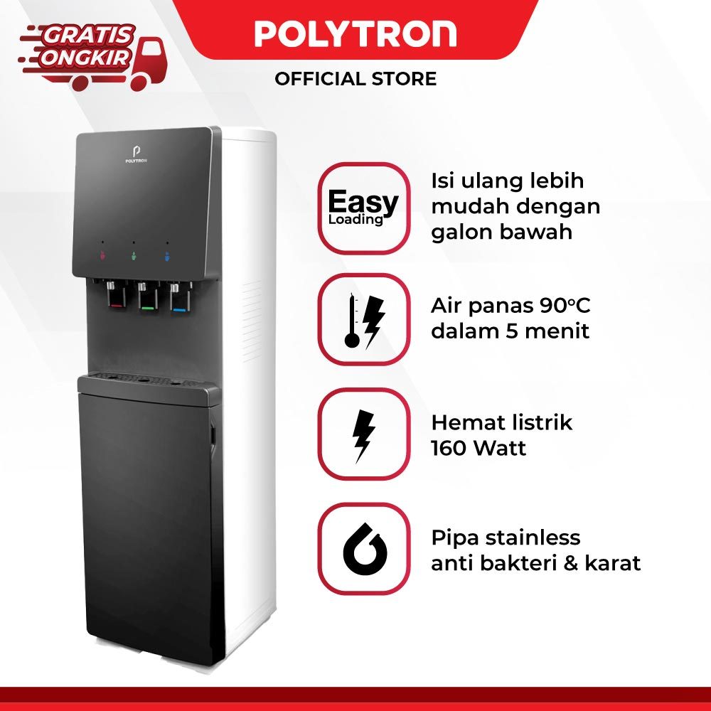 Jual POLYTRON Dispenser Galon Bawah Hydra PWC 778LX - Hitam | Shopee Indonesia