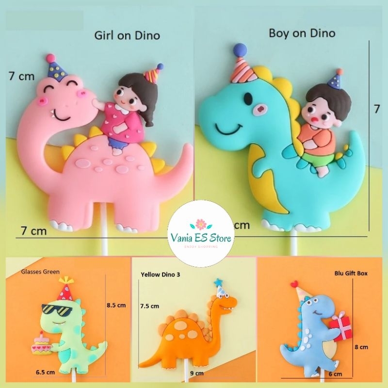 Jual Topper Cake Animal Rubber Dino Dinosaurus Tirex / Brontosaurus ...
