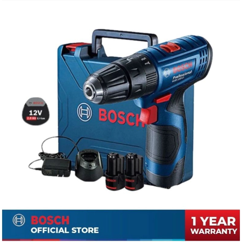 Jual Bosch GSB 120 LI Cordless Impact Drill Bor Baterai Tembok 12 Volt ...