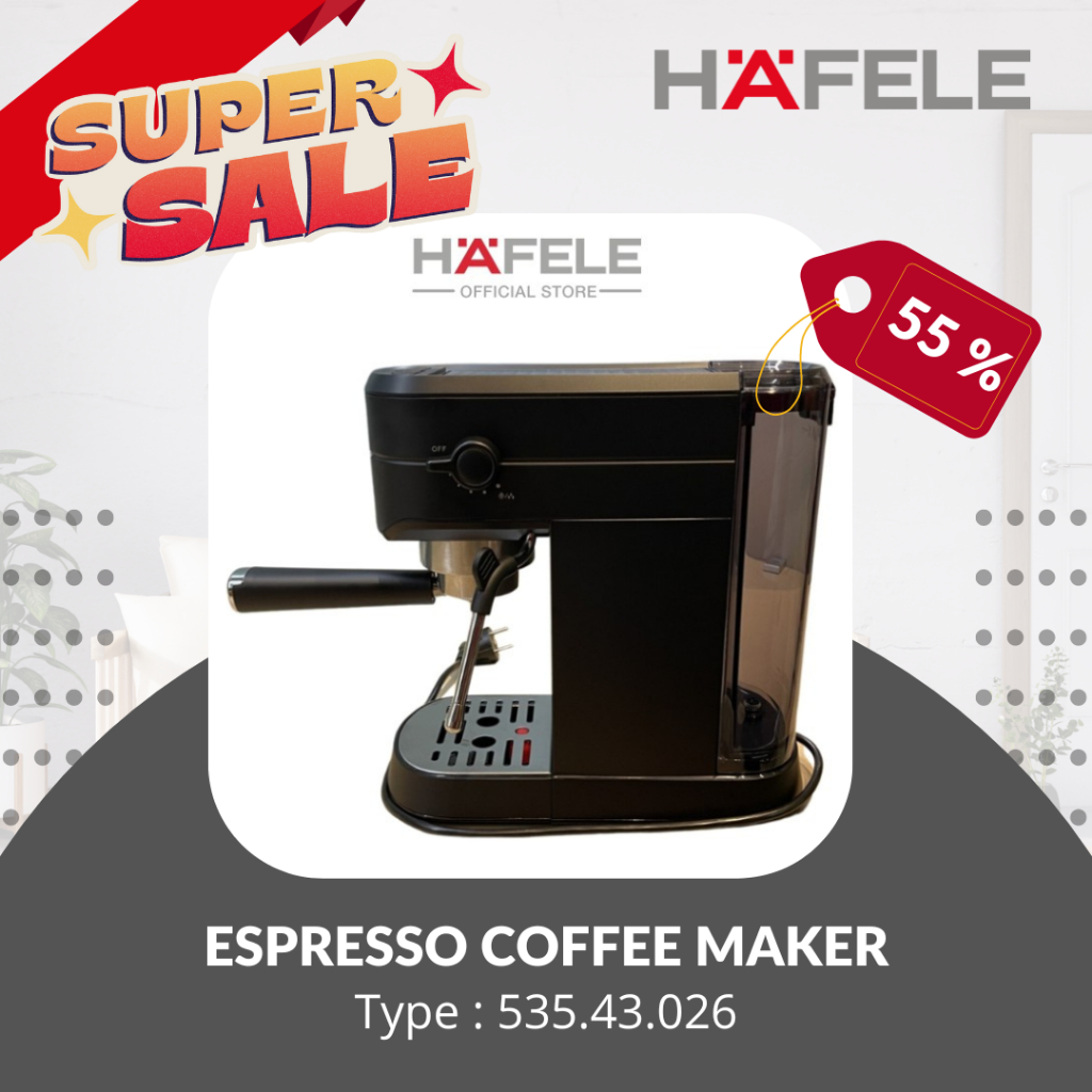Jual Mesin Kopi Espresso Coffee Maker Kintamani Hafele 15 Bar Digital ...