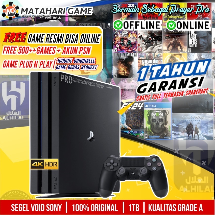 Jual Playstation 4 Original | PS4 SONY 1TB FAT | SLIM | PRO Bonus 500++ Games GARANSI 1TAHUN ...
