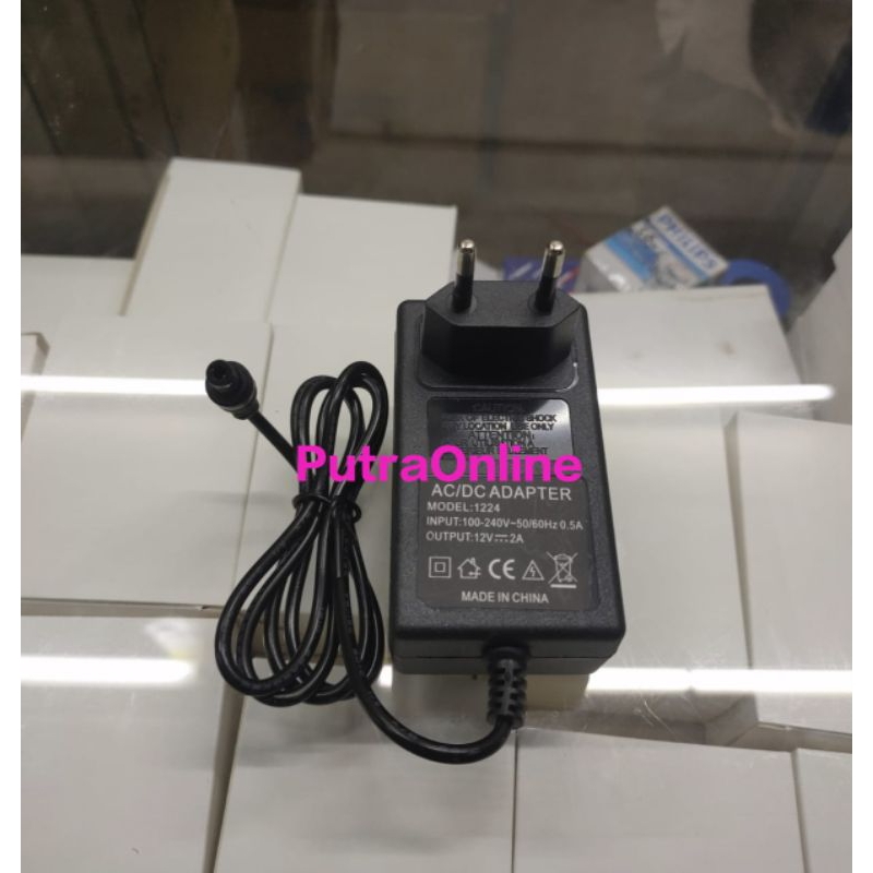 Jual Adaptor DC 12V 2A Model 1224 Input AC 100-240V Made in China ...