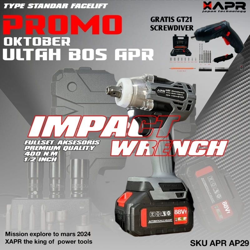 Jual Big - Promo Impact Wrench APR JAPAN tech 88v 400nm Mesin Pembuka ...