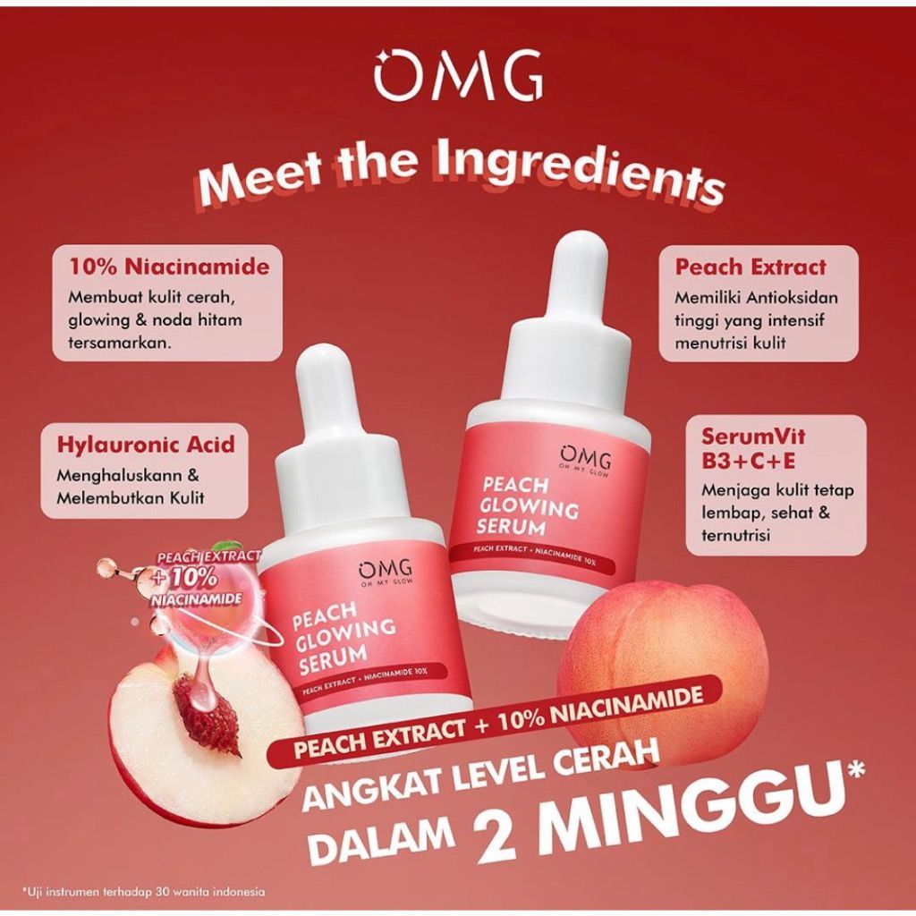Jual OMG Peach Glowing Serum 20ml | Shopee Indonesia