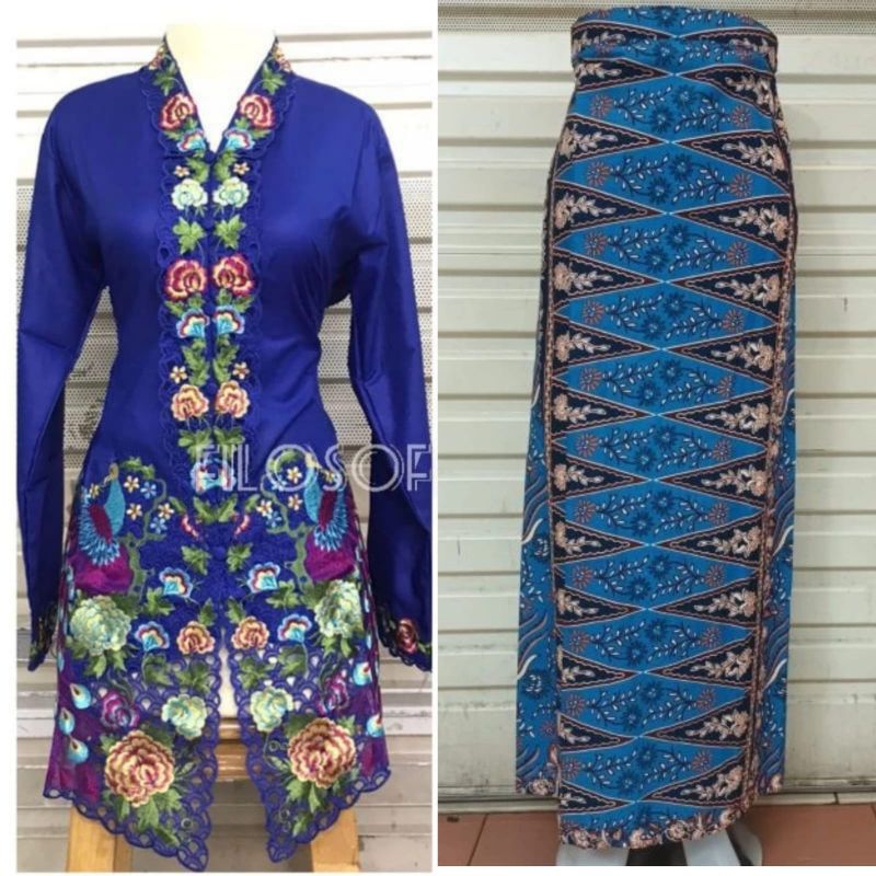 Jual ( COD ) SETELAN KEBAYA ENCIM BAHAN KATUN BORDIR MOTIF BURUNG MERAK ...