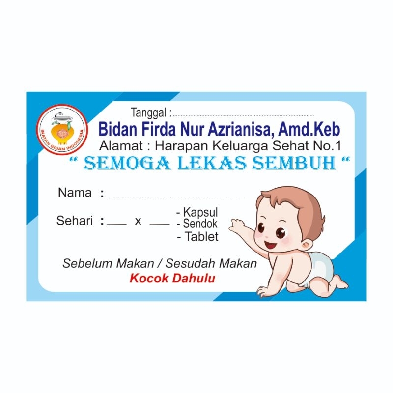 Jual STICKER OBAT ANAK (custom Nama/Logo/Alamat isi 50 pcs ) | Shopee ...