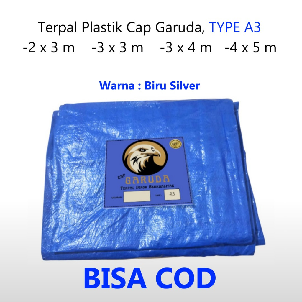 Jual Terpal plastik A3 biru silver harga per m2 2x3 3x3 3x4 4x5 | BISA ...