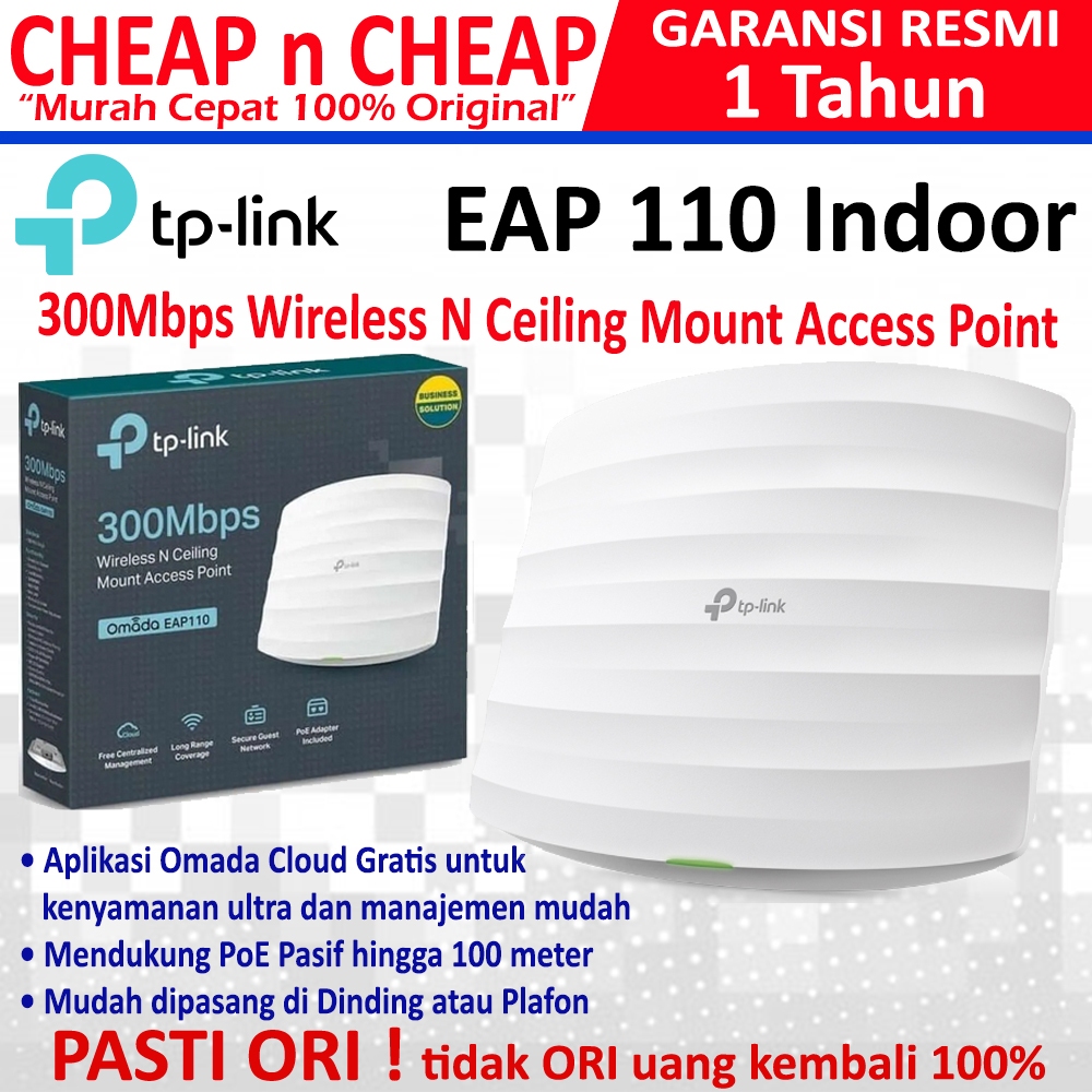Jual TP-Link EAP110 Access Point Indoor TPLink EAP 110 POE Router ...