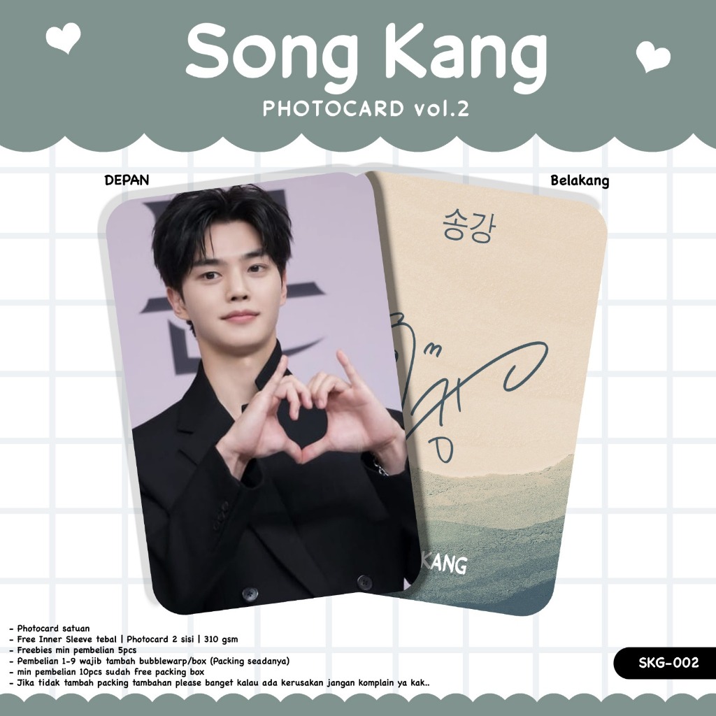 Jual PHOTOCARD SONGKANG VOL 2 PHOTOCARD AKTOR KOREA SONG KANG TERBARU ...