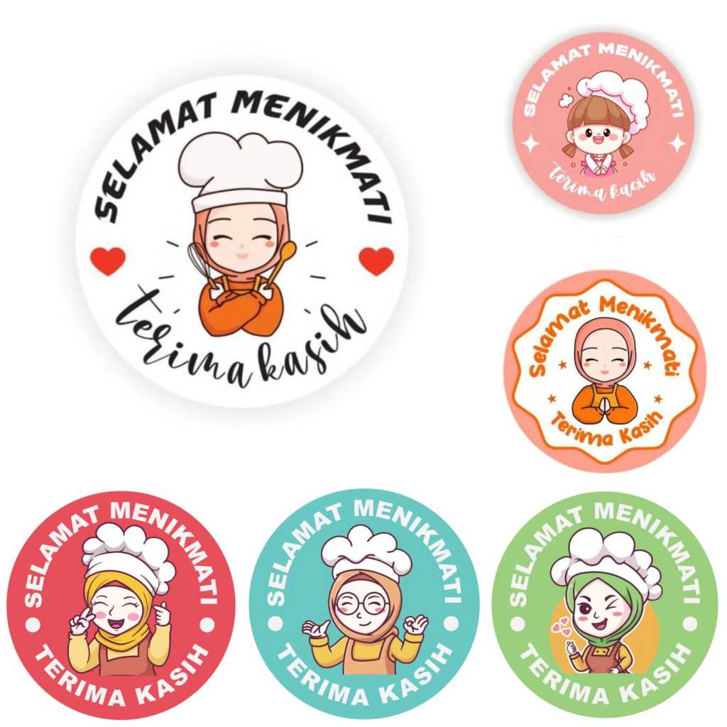Jual 500pcs/1 Roll Stiker Thank You Motif Kartun Hijab Lucu/ Sticker ...
