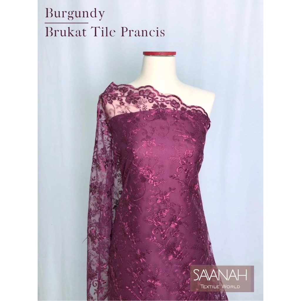 Jual 1/2 meter Bahan Kain Brokat / Brukat Warna Burgundy | Shopee Indonesia