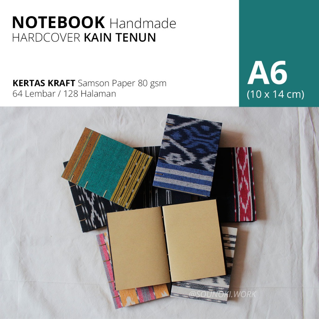Jual Size A6 | Handmade Notebook / Buku Catatan - Hardcover Kain Tenun ...