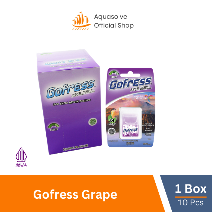 Jual [BOX] Gofress Xylitol Grape Permen Mint Penyegar Nafas (10 Pcs ...