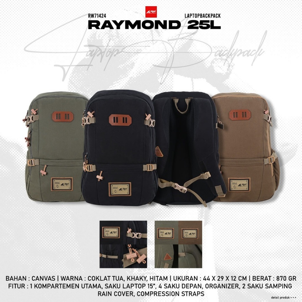 Jual Tas Ransel Pria Raymond 25 Liter Arei Outdoorgear | Shopee Indonesia