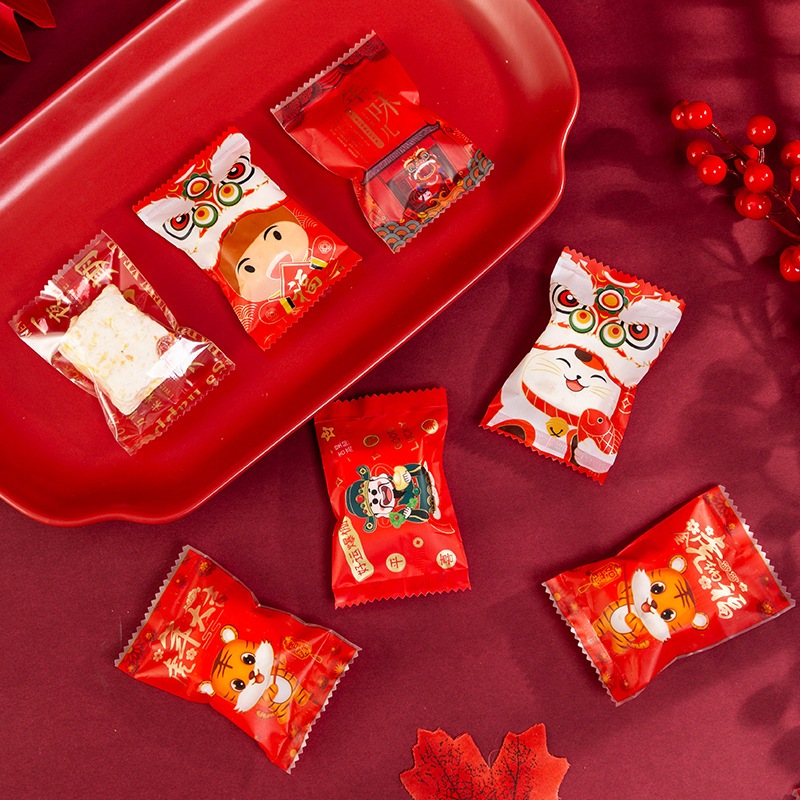 Jual 100pc Plastik Packing Cookies Nougat Nastar tema Imlek New Year ...