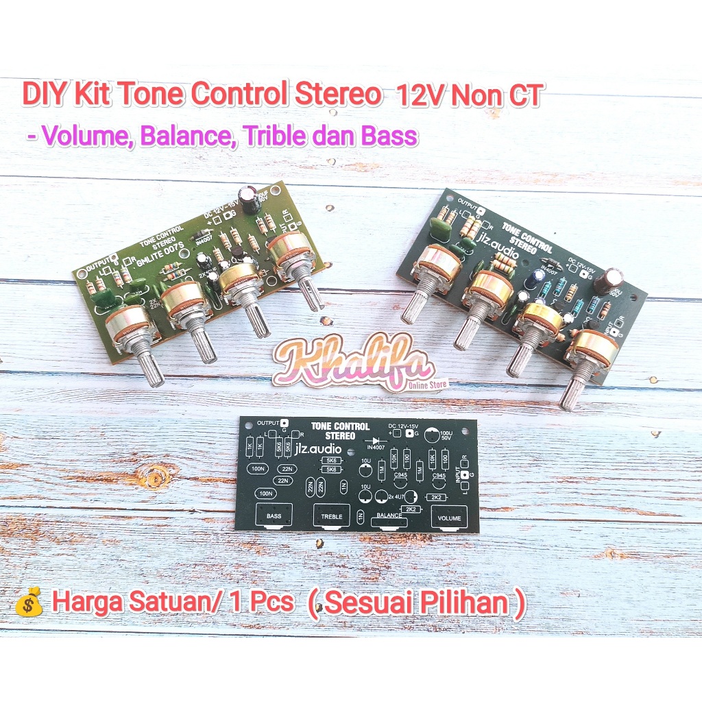 Jual Kit Modul Tone Control Stereo DC 12V Non CT Ton Kontrol Pengatur ...