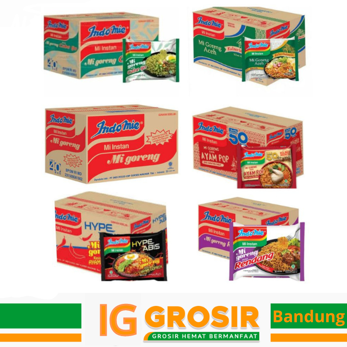Jual Mie Instant Indomie Goreng 1 Dus isi 40 bungkus Semua Varian Enak ...