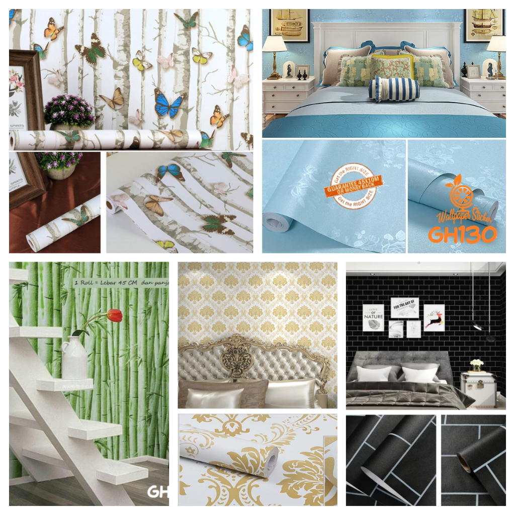 Jual Wallpaper Sticker dinding 45Cm X 5M Wallpaper Dinding Anti Air ...