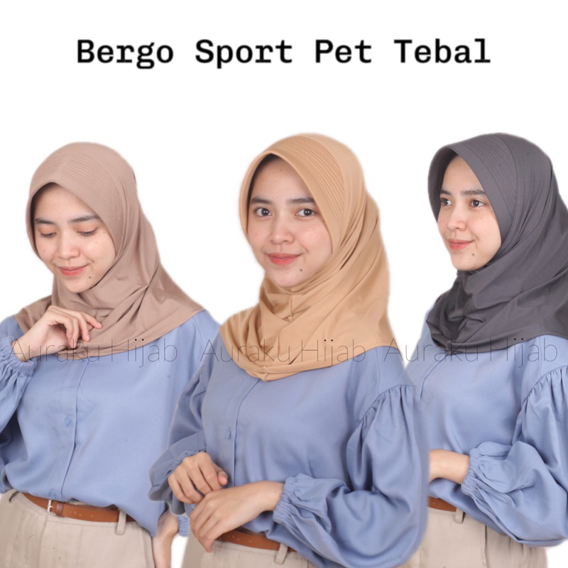 Jual Hijab Instant Sporty Jersey Bergo Instan Sport Spandek Polos Pet Tebal Besar Jilbab ...