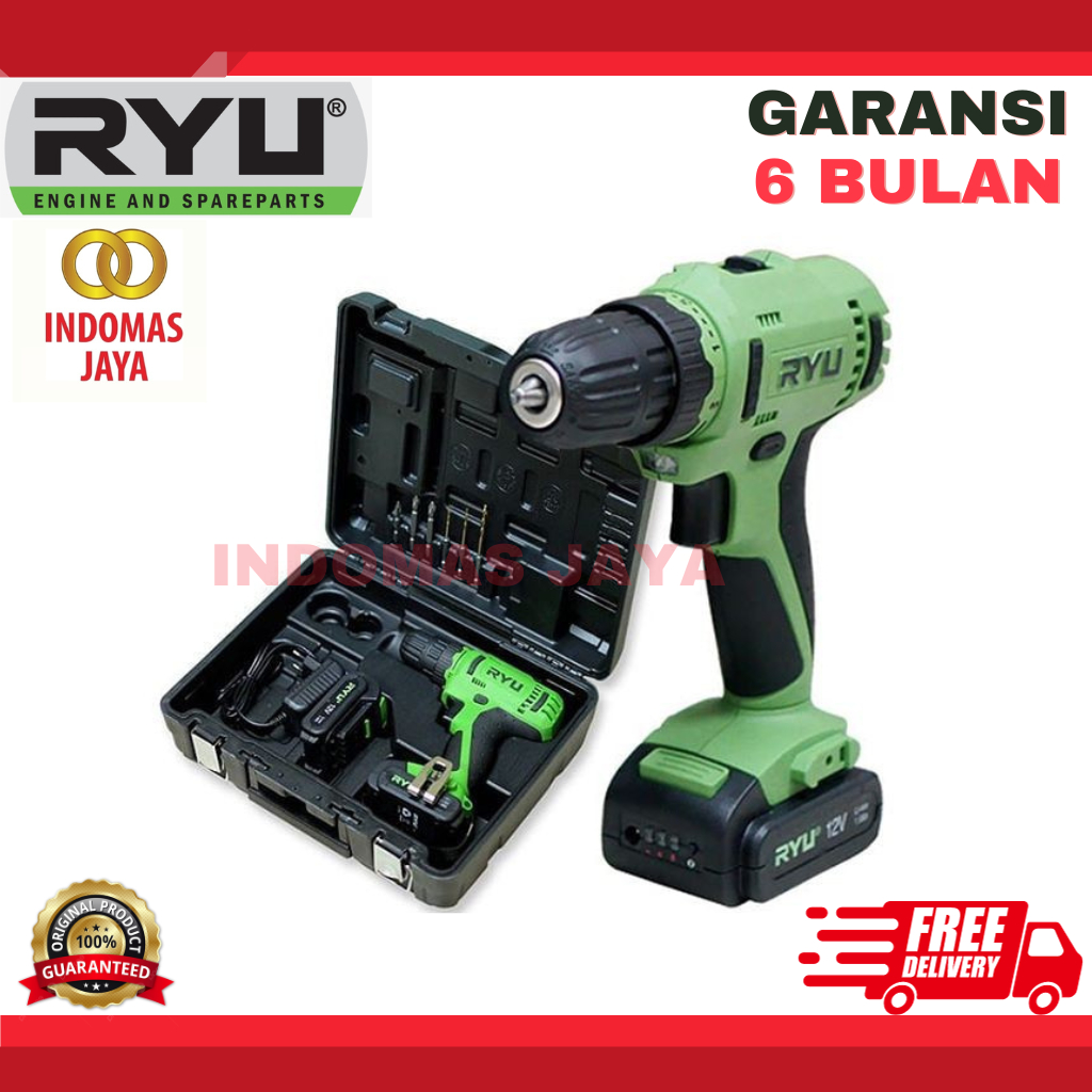 Jual Tekiro Ryu Cordless Drill 12 V Mesin Bor 2 Baterai Tanpa Kabel 10 ...