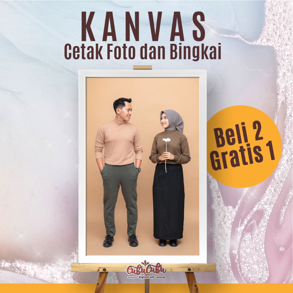 Jual Beli 2 Gratis 1 Cetak Foto Kanvas Bingkai 40x60 A2 16Rs 16R ...