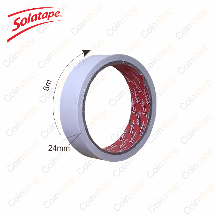 Jual Double Tape Kertas 1 inch 24mm x 8m Solatape | Shopee Indonesia