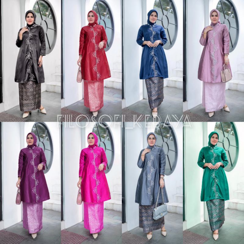 Jual NEW SETELAN KEBAYA BAJU KURUNG MALAYSIA // SET KEBAYA KURUNG TAFFETA MELAYU // ATASAN ...