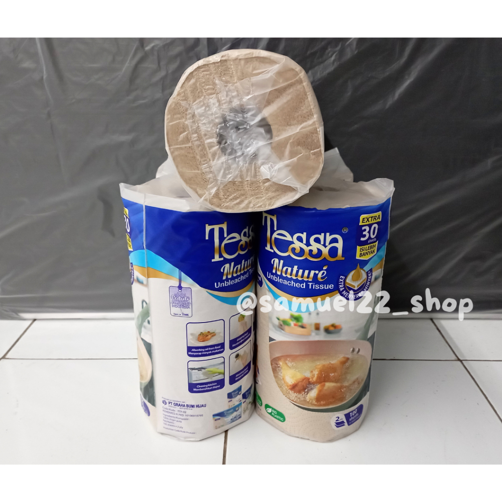 Jual Tisu Dapur Roll Tessa Nature TTP-02 100 sheets 2 ply Unbleached ...