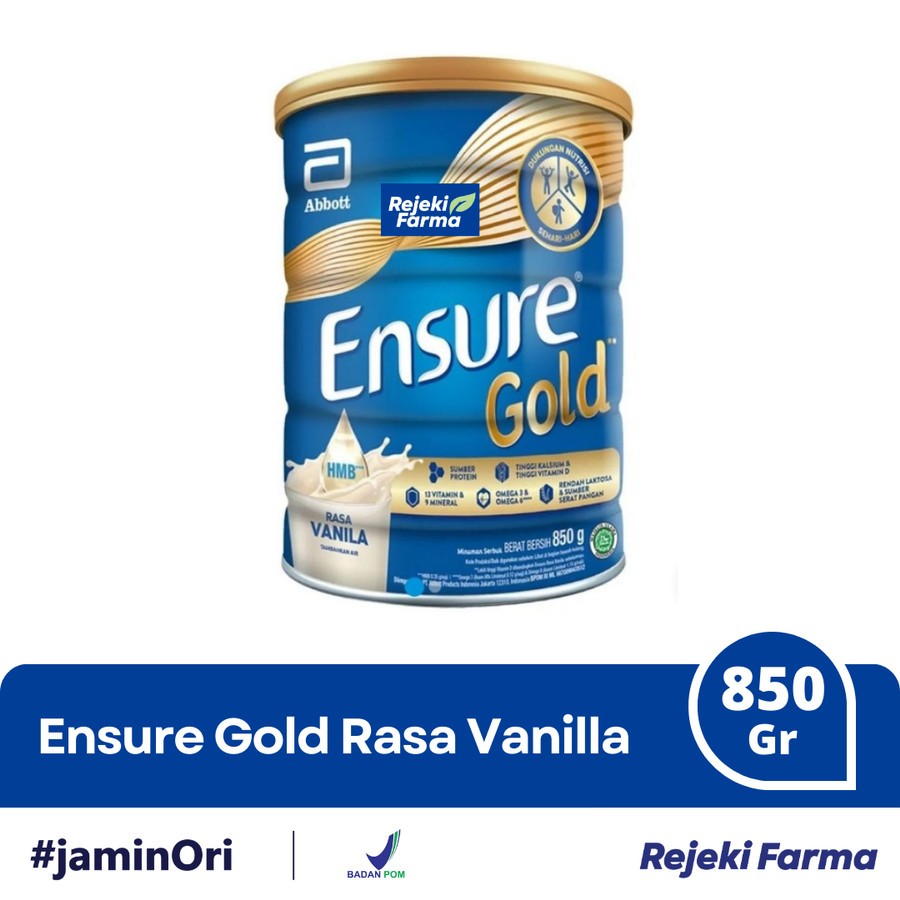 Jual Ensure Gold Rasa Vanila 850g Susu Kaleng Dewasa - Vanilla Putih 850 gr gram | Shopee Indonesia