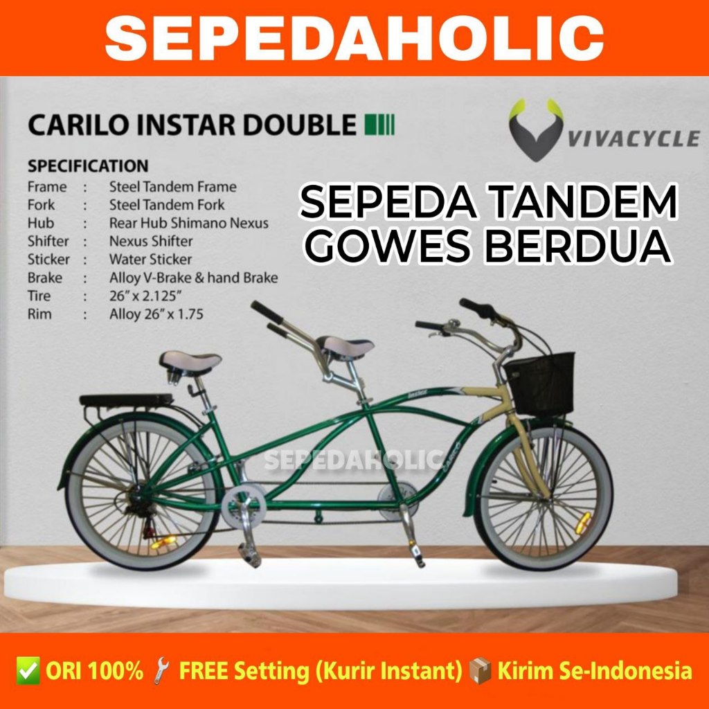Jual [SALE 3.3] Sepeda Tandem VIVA CARILO INSTAR DOUBLE Bonceng Berdua ...