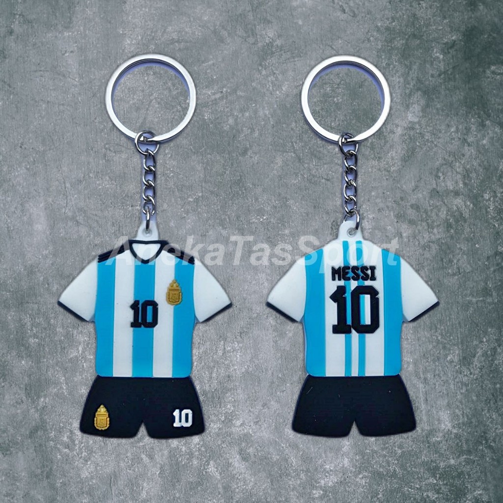 Jual Gankun Keychain Jersey Pemain Klub Sepak Bola Messi Bahan Karet ...
