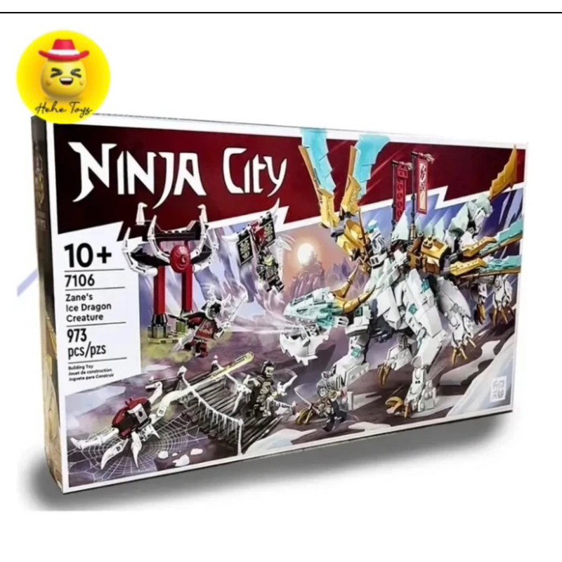 Jual Ninja series block 7106 Zane's ice dragon creature brick block ...