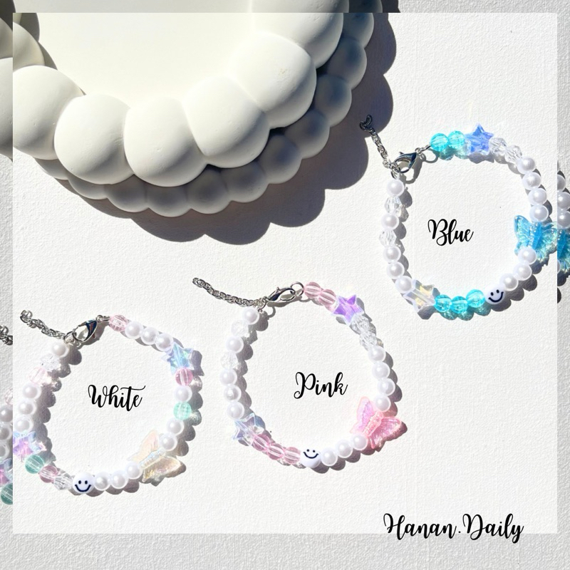 Jual (04) Gelang Fairy kupu Smile Snow Water Color | Gelang manik Kupu ...