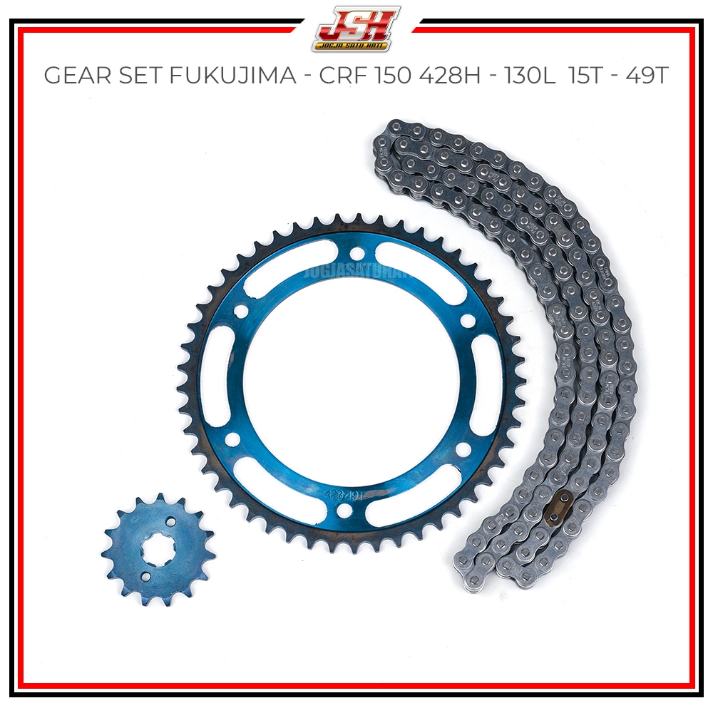 Jual Gear Gir Ger Set + + Rantai Fukujima Motor CRF 150L KLX 150 ...
